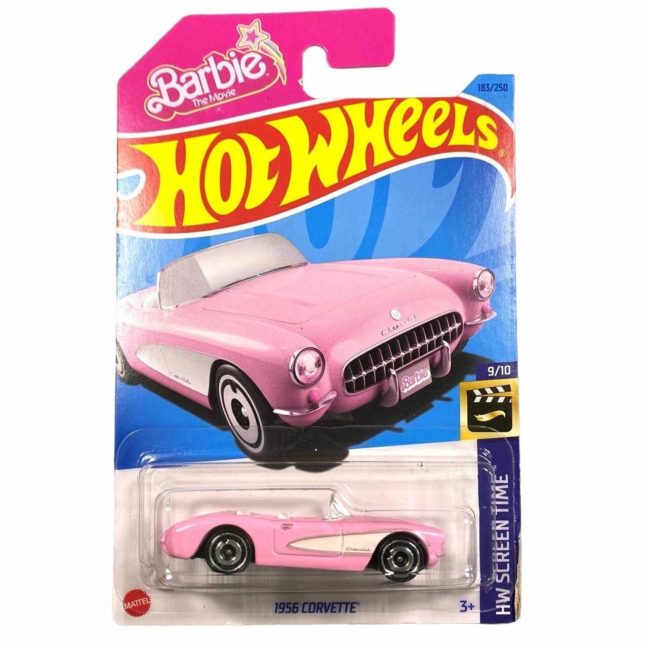 Hot Wheels металлическая машинка, коллекционная в масштабе 1:64 Barbie 1956 CORVETTE (Розовый)