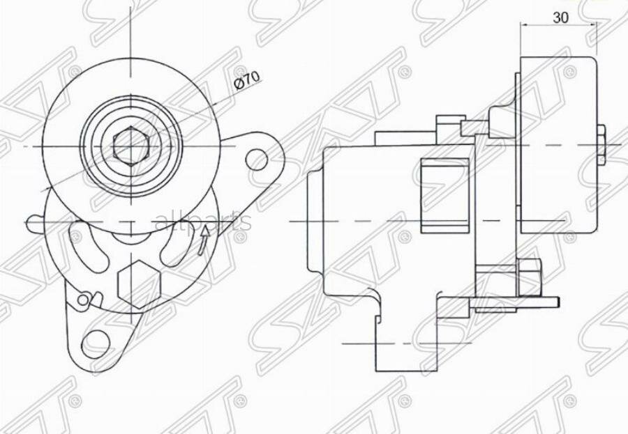 SAT ST-1345A090 Натяжитель Mitsubishi ASX 10-20 / Lancer 07-17