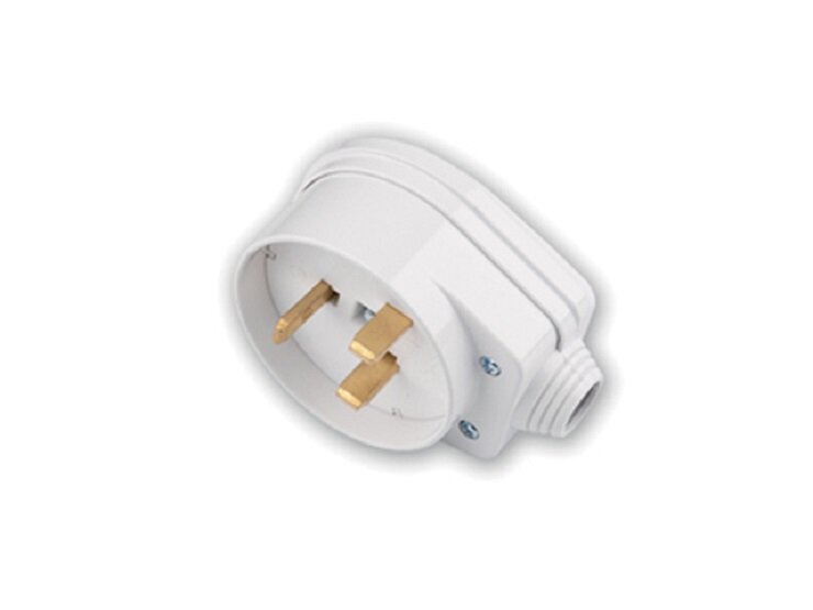 Угловая вилка к электроплите 32А 2К+З белый, В32-071 Bylectrica