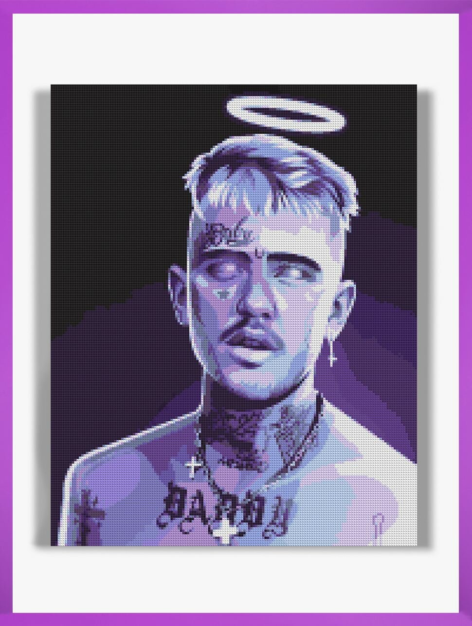 Алмазная мозаика на подрамнике - вышивка Lil Peep 40 х 50 см