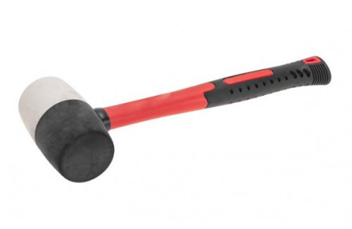 Киянка резиновая Kranz 680 гр, 34,5 см, черно-белая резина, фибергласовая рукоятка