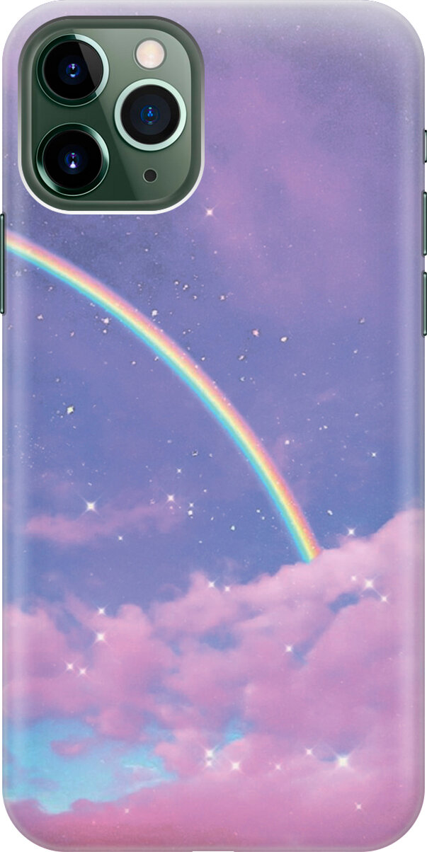 Силиконовый чехол на Apple iPhone 11 Pro Max / Эпл Айфон 11 Про Макс с рисунком "Волшебная радуга в облаках"