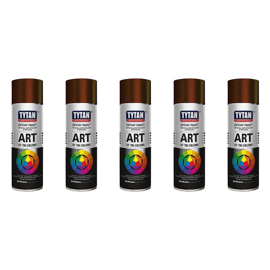 Краска аэрозольная Tytan Professional Art Of The Colour коричневая глянцевая RAL 8017 400 мл (5 шт.)
