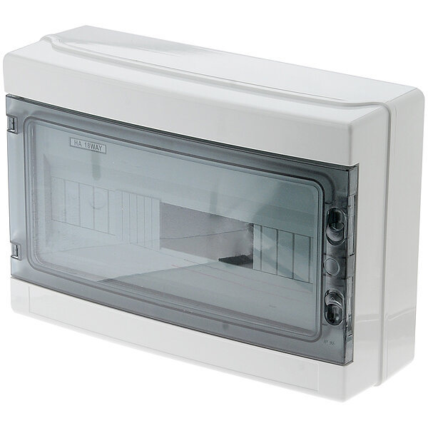 Бокс HA 18WAYS навесной на 18 модулей прозрачная дверь IP65 без клеммника