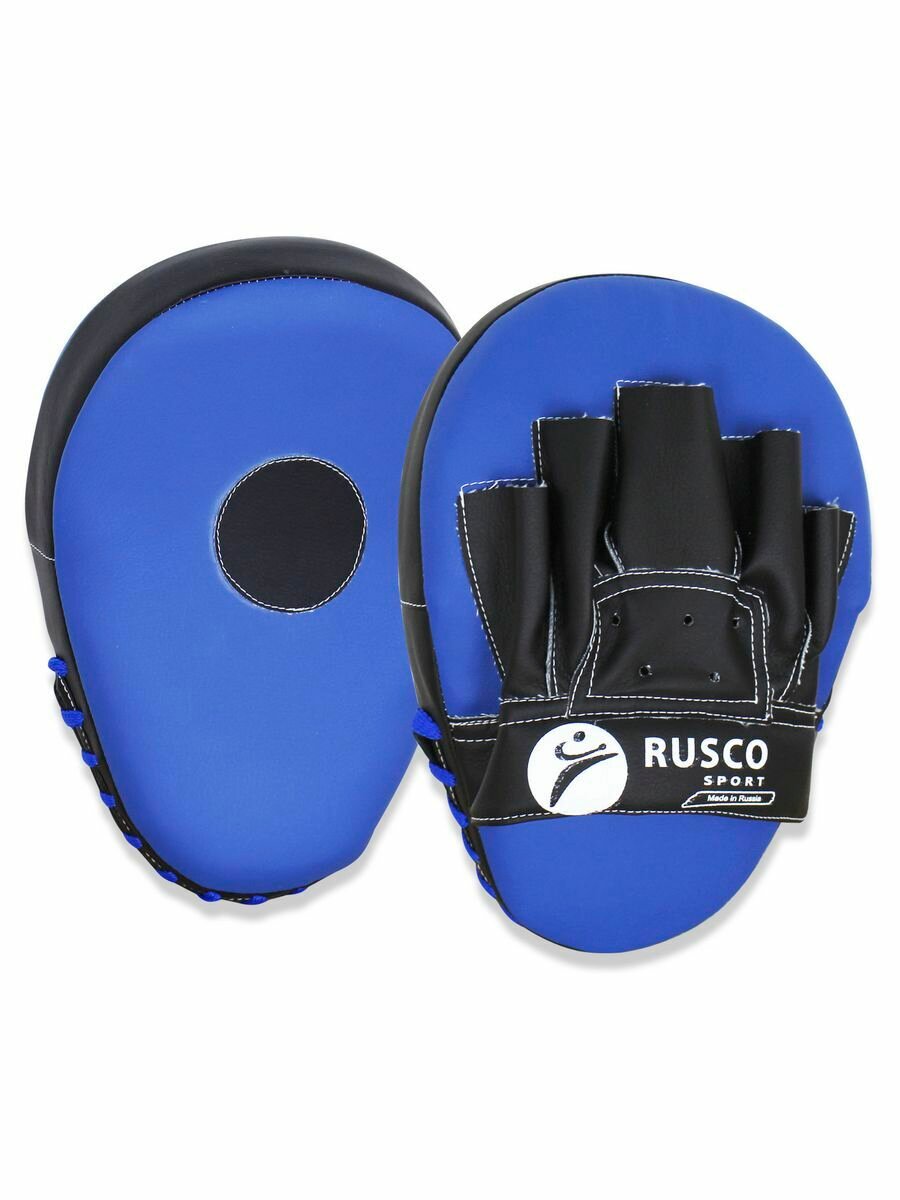 Лапы RuscoSport, для бокса, MMA, кикбоксинга, тайского бокса, синие, 2 шт.