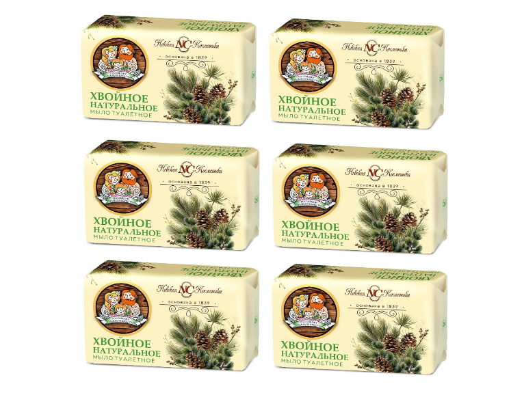 Невская Косметика Хвойное Натуральное мыло туалетное 180г * 6штук