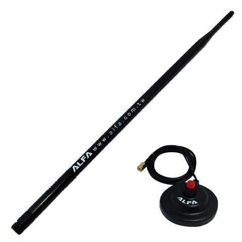 Alfa Omni Antenna 2.4GHz 9dBi (ARS-N19M) RP-SMA Male, антенна всенаправленная пассивная с магнитным основанием