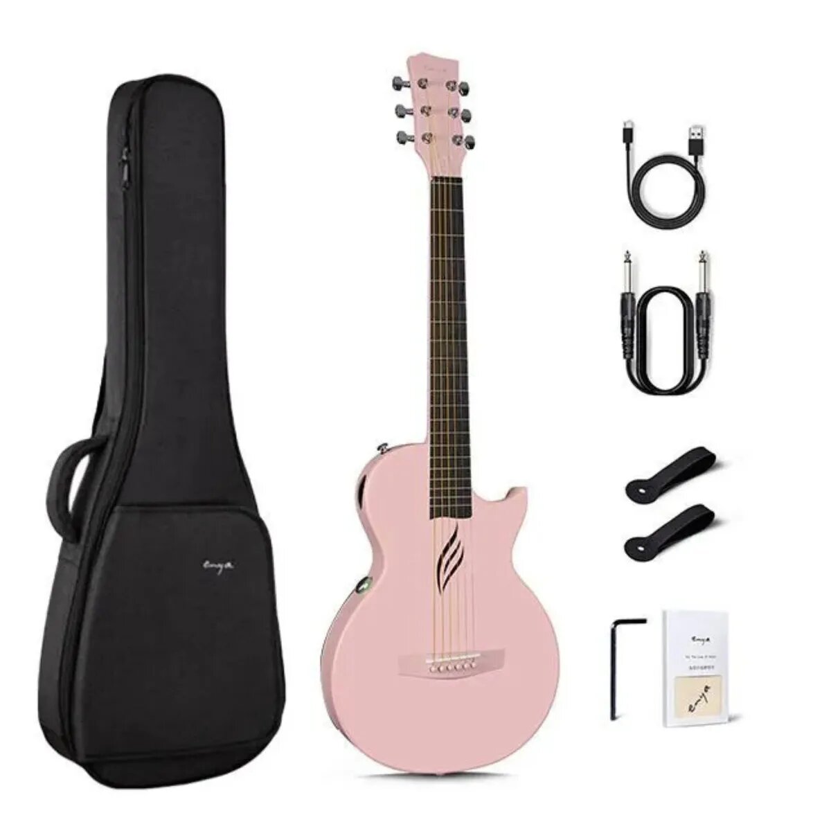 Полуакустическая гитара Enya NOVA GO/SP1 H_Сверкающий белый 6-струнная, корпус Полимерный материал