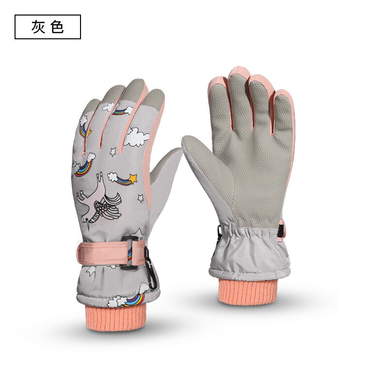 Детские перчатки Leichi для активного отдыха, катания на лыжах, ветрозащитные, водонепроницаемые, противоскользящие, двойной слой, утолщенные, теплые перчатки для мальчиков и девочек
