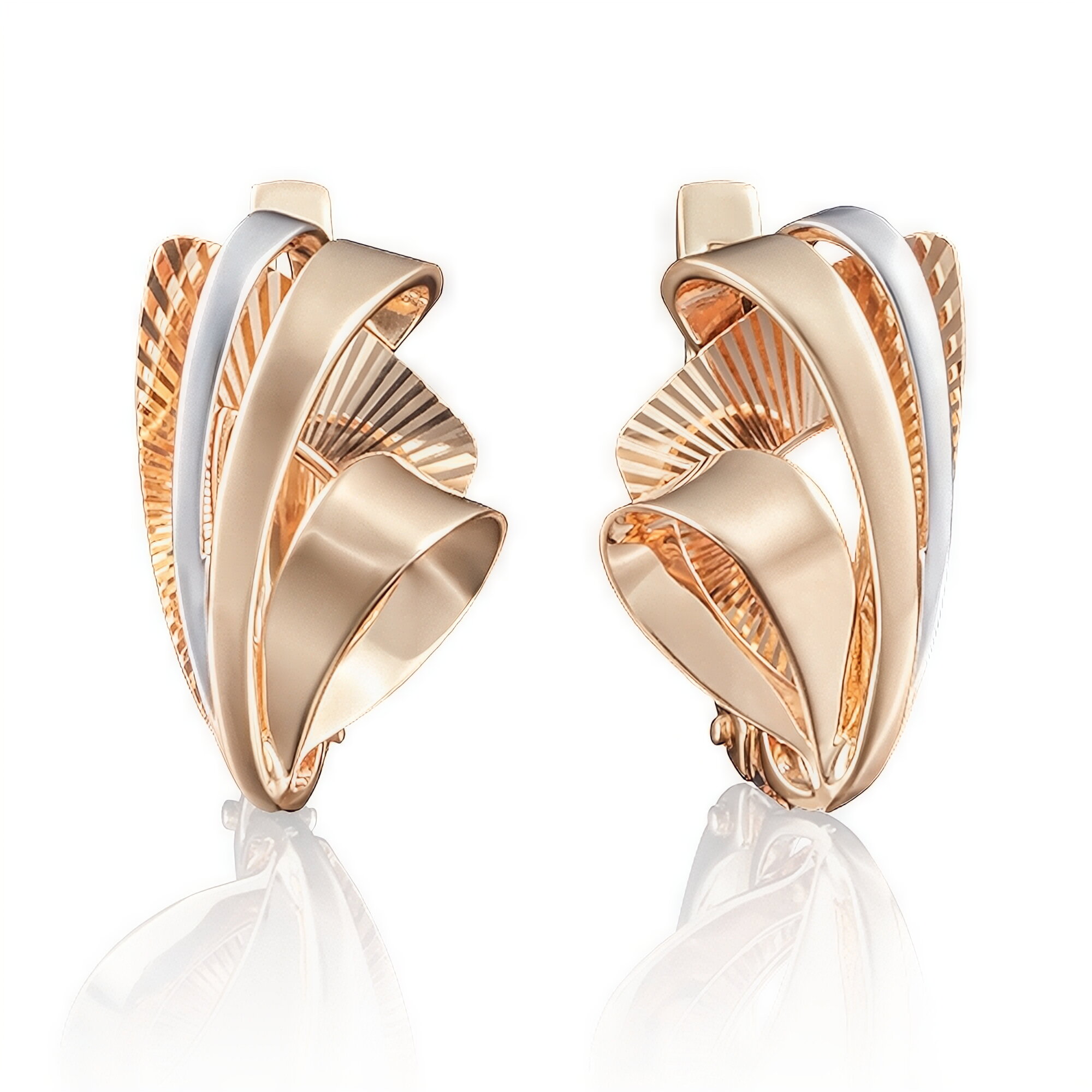 Серьги, красное золото, 585 проба