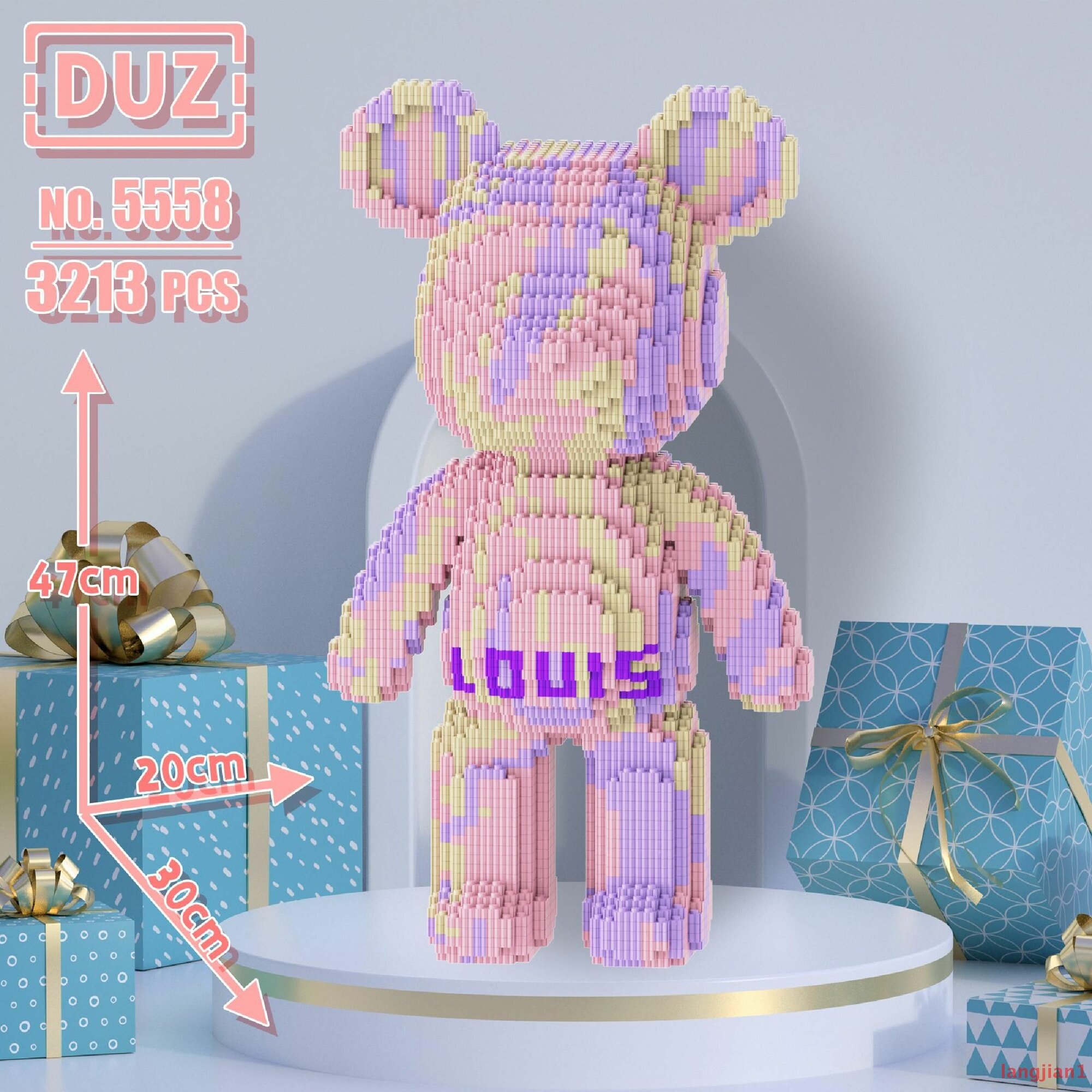 DUZ конструктор /3D KAWS игрушка-медведь