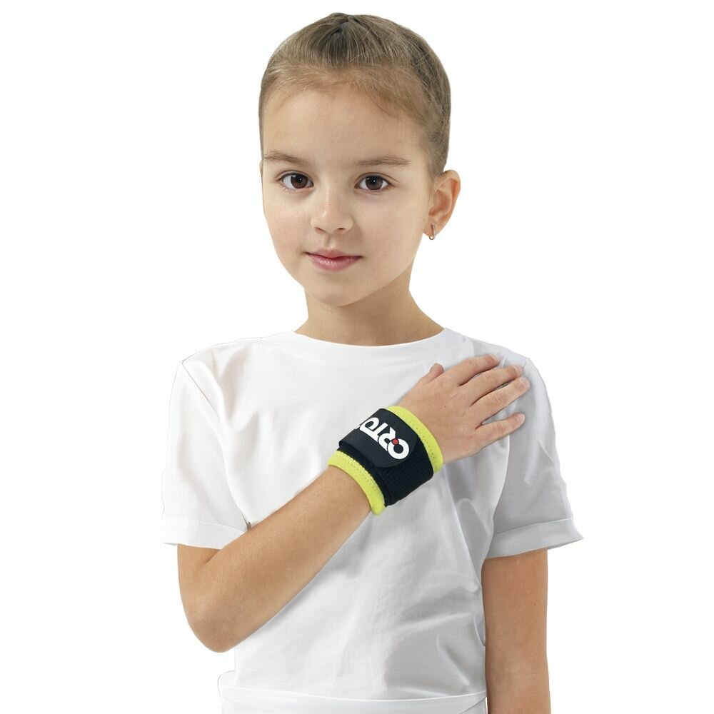 Бандаж ортопедический на лучезапястный сустав AWU 201, подходит для детей, черный, 3XS