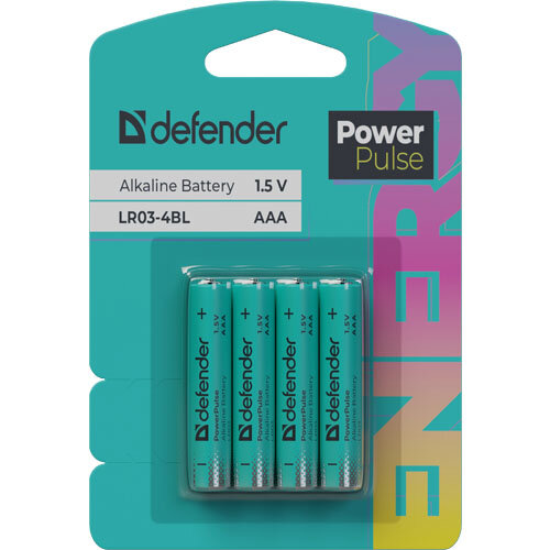 Батарейка AAA щелочная Defender PowerPulse LR3-4 BL блистер