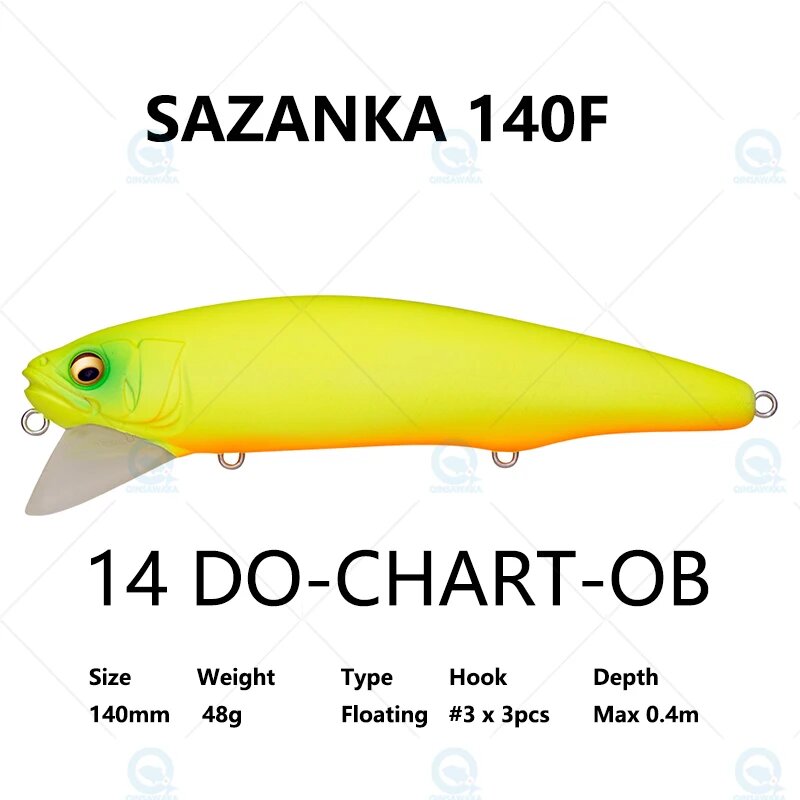 Megabass Sazanka 140F, 14 DO CHART OB, 48г