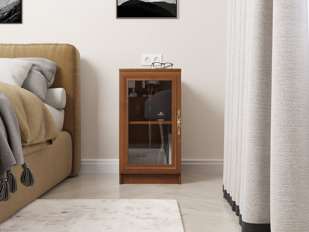 Тумба прикроватная Карлос-002 Орех Экко однодверный 40*74.5*45