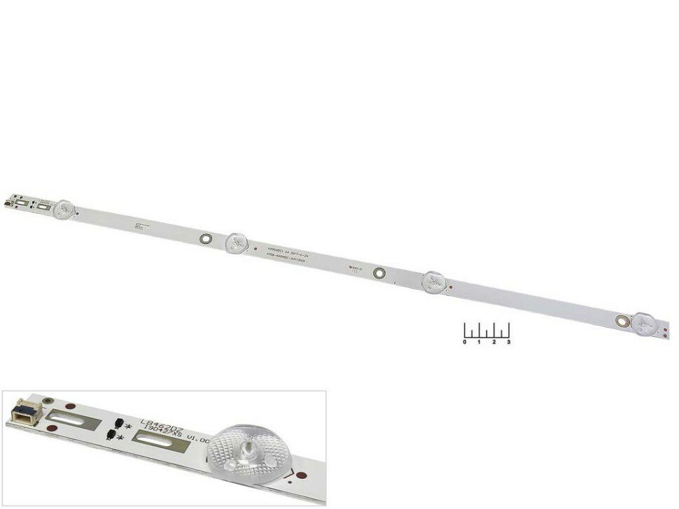 Светодиодный модуль 6V 47.8см 4LED с линзой K490WDC1/4708-K49WDC-A4113N01