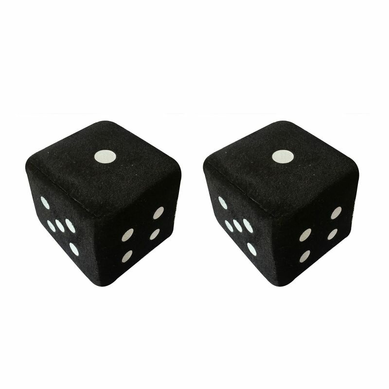 (1 комплект из 2) Плюшевая подвеска на присоске для кубиков 4 * 4 * 4 см-черный
