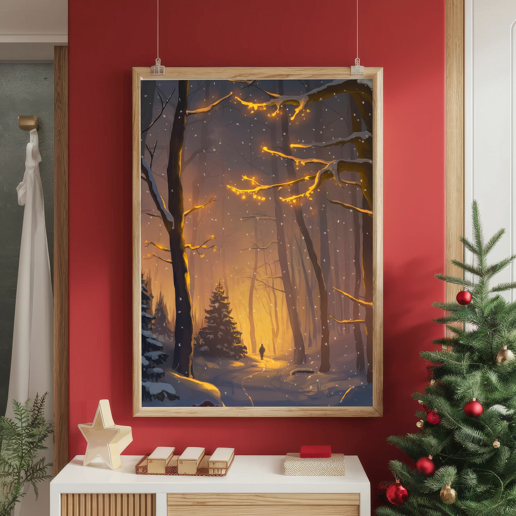 Постер Новый год Зимний лес 2 из серии Casa New Year 30х40