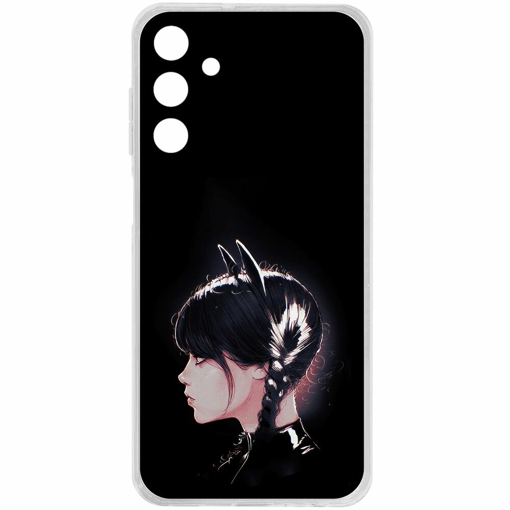 Чехол-накладка Krutoff Clear Case Уэнсдей Аддамс - Кошка Уэнсдей для Samsung Galaxy M15