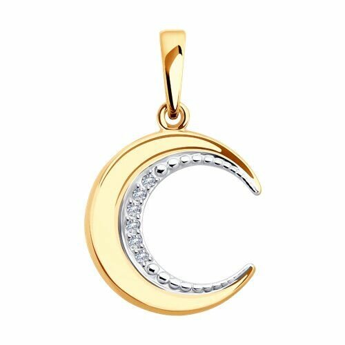 Подвеска, красное золото, 585 проба, фианит