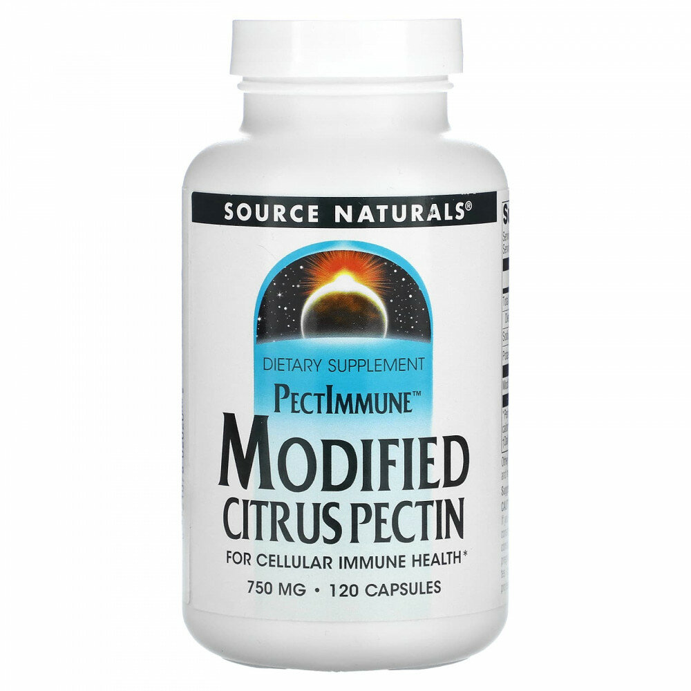 Source Naturals, PectImmune™, модифицированный цитрусовый пектин, 120 капсул