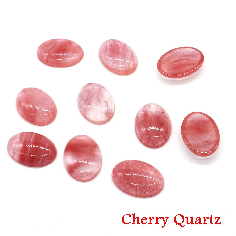 Камни кварц овальный кабошон 5 шт. Бордовый, 13x18mm (5pcs), Cherry Quartz