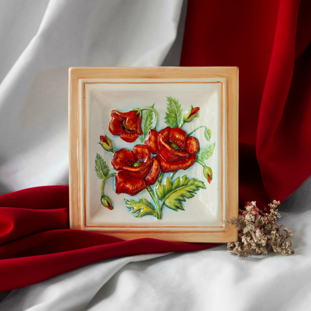 Декоративная плитка Маки, керамическая