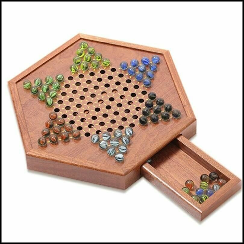 Игра настольная "Шашки китайские" шестиугольные