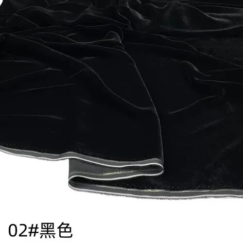 Золотой шелковый бархат для пошива чеонгсам 1,4х1 м Черный, 1.5 meters, 2 Black