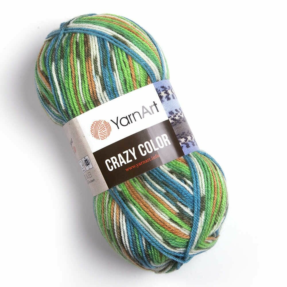 Пряжа YarnArt Crazy Color цвет 177 (100г/260м, упаковка 5 мотков)