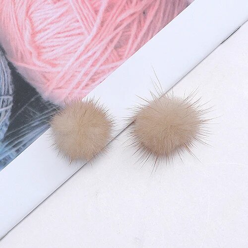 Помпоны из меха норки 10 шт. Natural 10pcs, 3cm