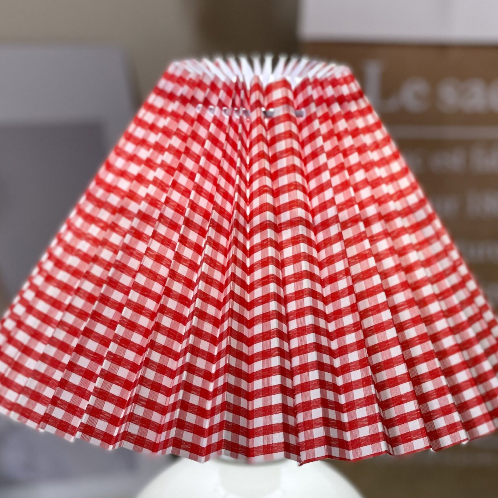 Абажур E27 с антибликовым покрытием, абажур из ткани для настольной лампы, спальни, офиса, красная сетка