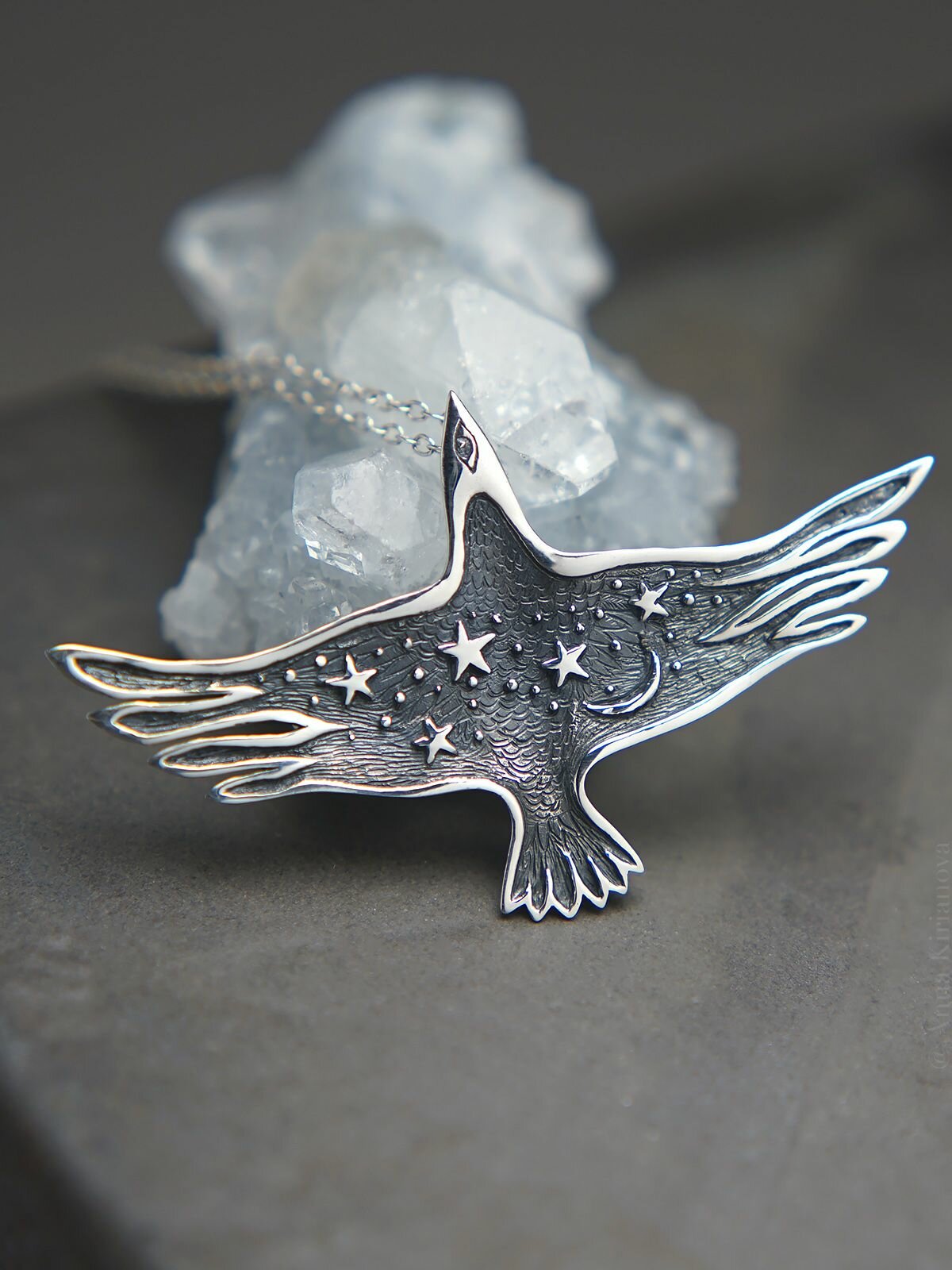 Подвеска, серебро, 925 проба, оксидирование, чернение