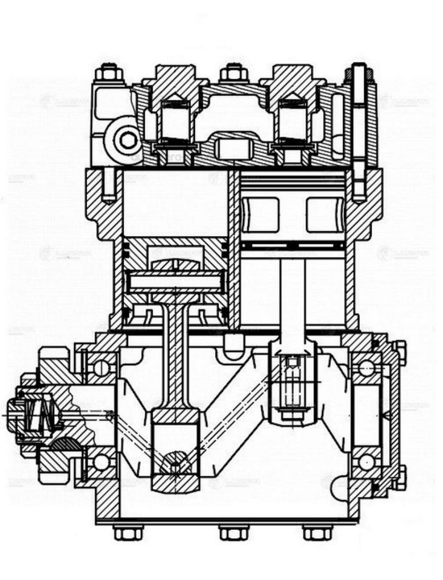 LUZAR LAC0703 Компрессор КАМАЗ 2-цилиндр. (210л/мин) (LUZAR)