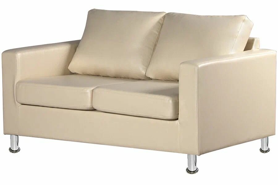 Диван прямой офисный "Ватсон" бежевый кожзам, 160 х 75 х 80 см