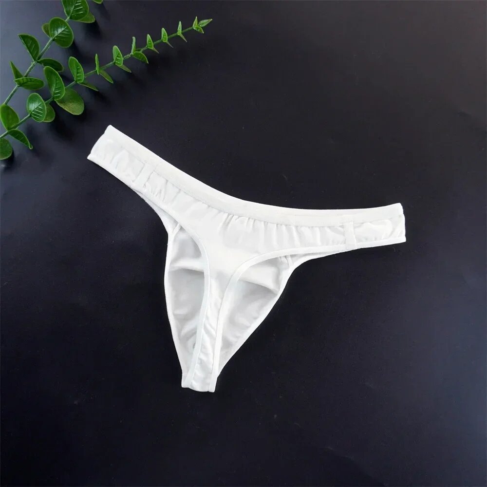 Мужские Молодежные G-стринги с большим карманом трусы больших размеров однотонные мужские бикини нижнее белье увеличивающие выпуклость стринги трусики Белый, M, White