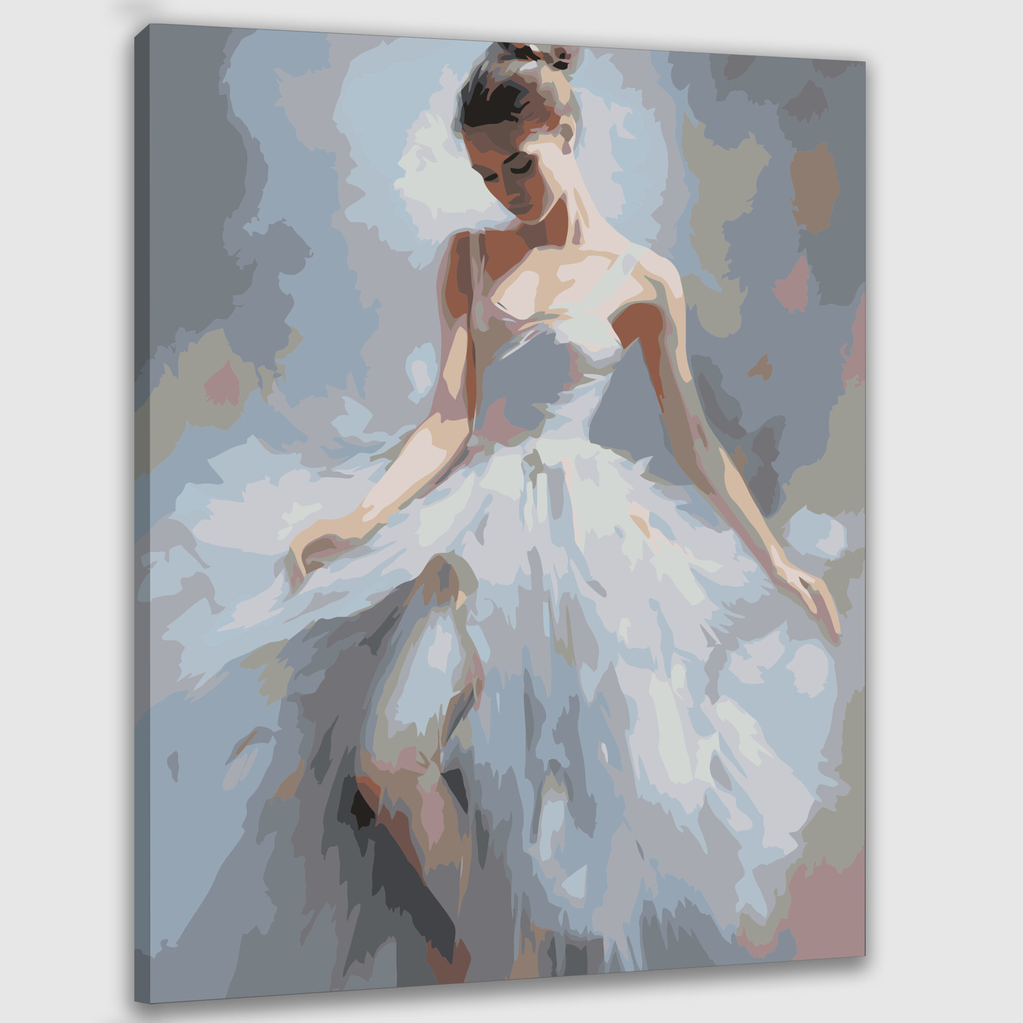 Картина по номерам 40x50 см, картина, масло, танцовщица, балет, грация, поза, атмосфера, пастельные тона