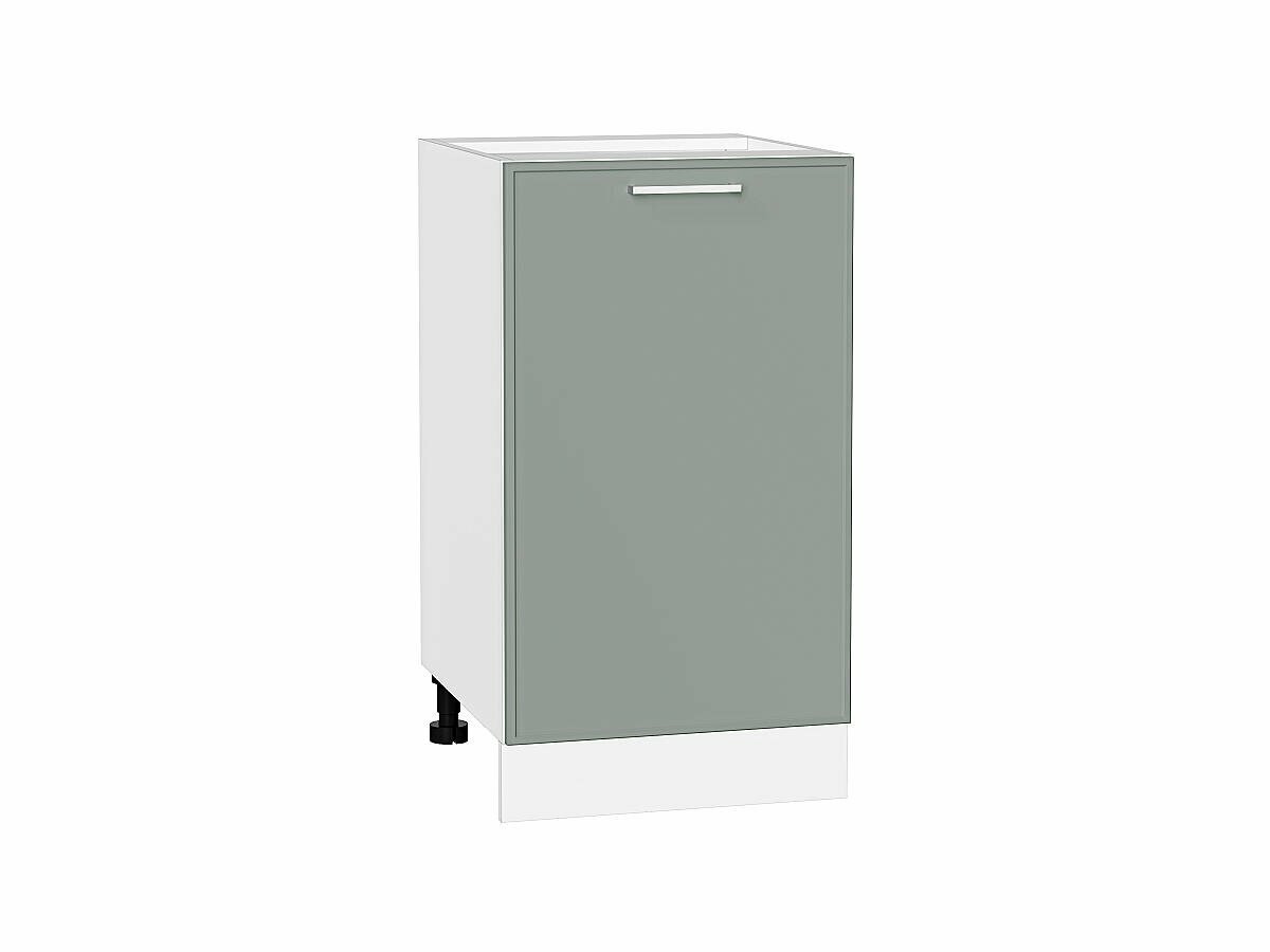 Шкаф нижний с 1-ой дверцей Квадро, цвет фасада Аквамарин, цвет каркаса Белый, 816*450*481 мм