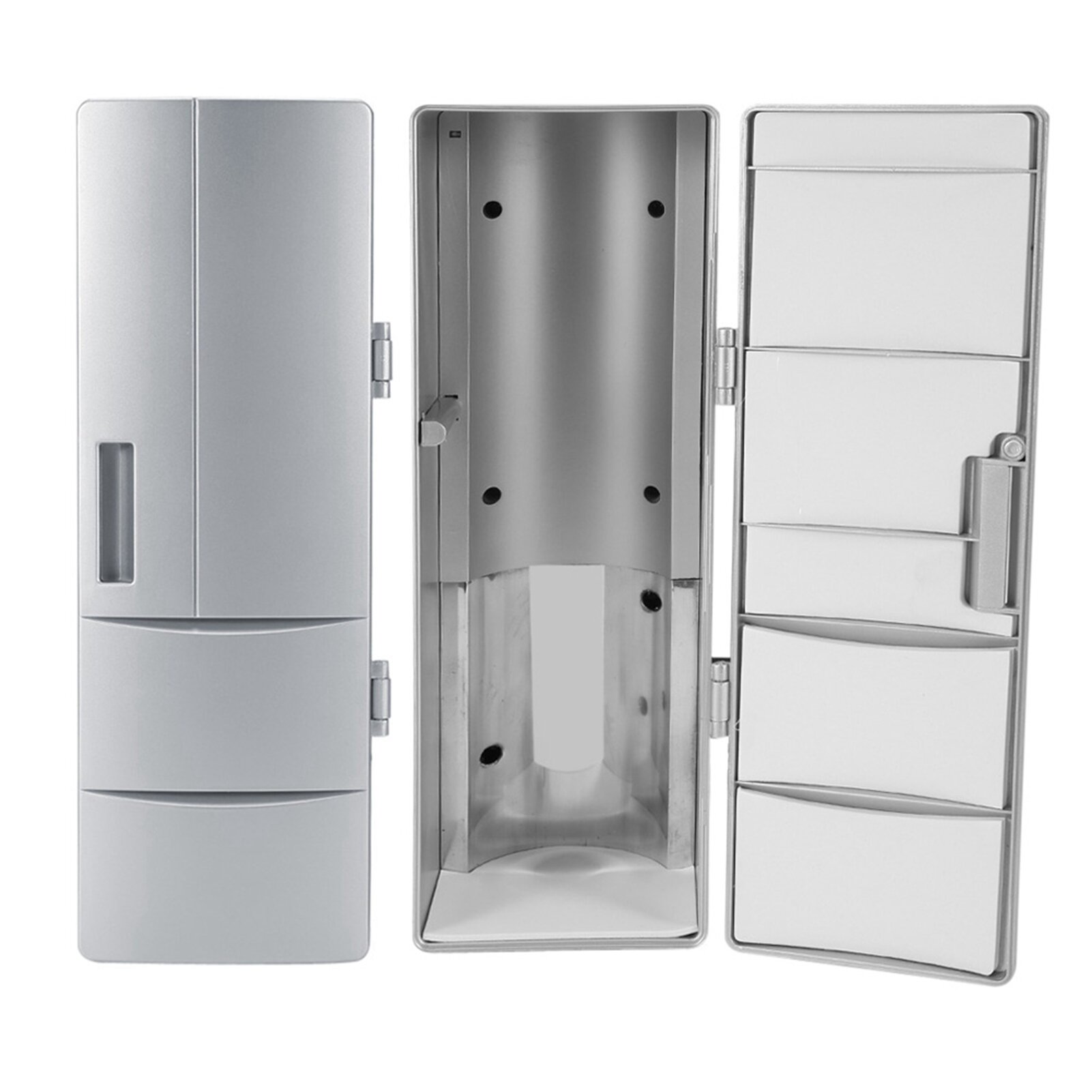 Мини-холодильник USB компактный для банок напитков пиво охладитель обогреватель для путешествий автомобиля офиса, материал ABS, цвет как на фото, внешний размер 8.5 x 12 x 25 см, длина USB кабеля 1.2 м, рабочая длина USB кабеля 1.0 м, потребление энергии