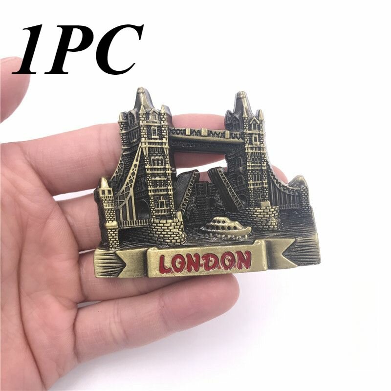 1pc 3D металлический холодильник магнит, подходящий для коллекции подарков и домашнего украшения