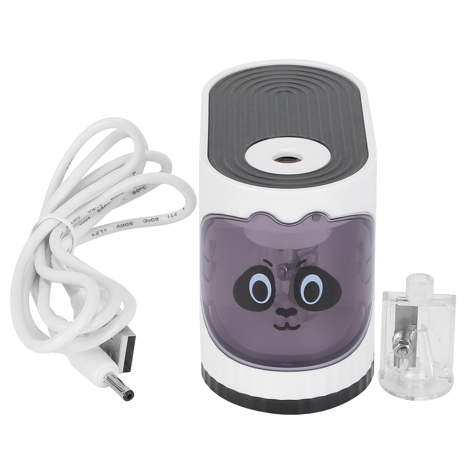 Электрическая точилка для карандашей, канцелярские товары с мультяшным рисунком, автоматическая остановка для детей и художников, черная.