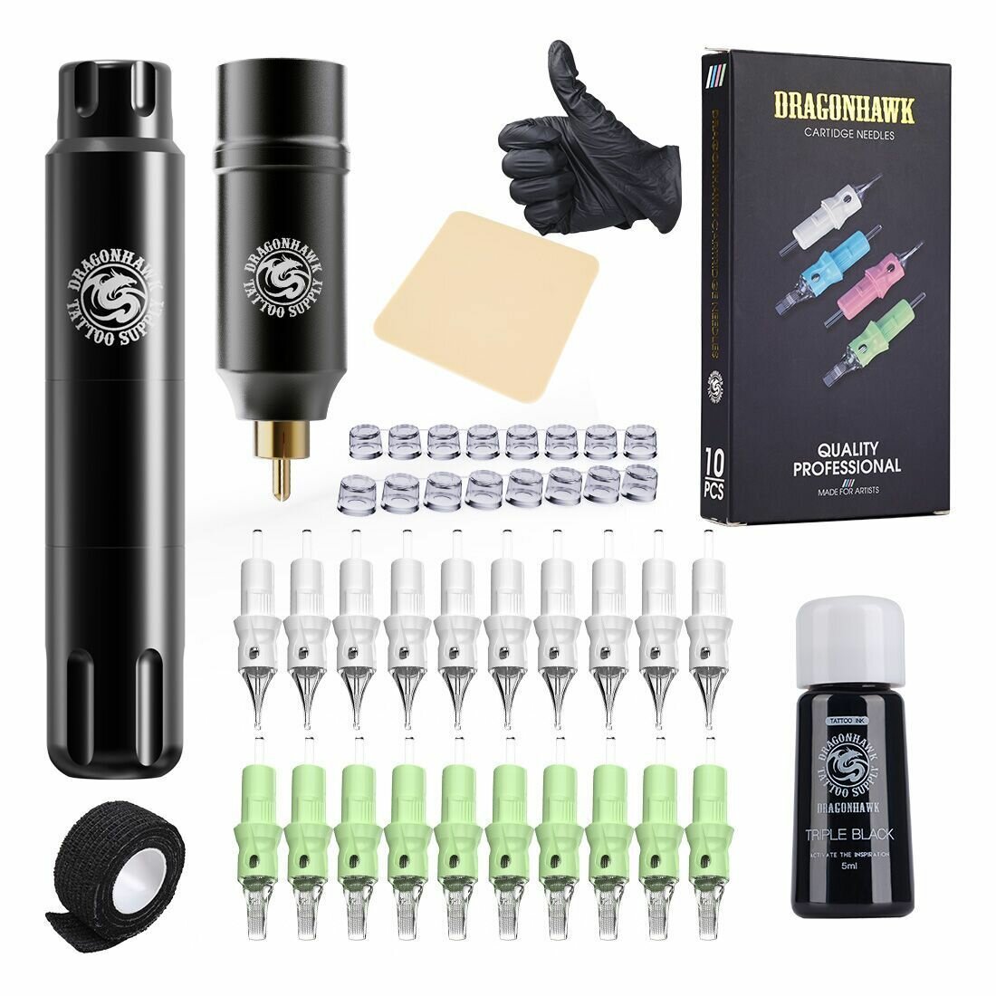 Тату-набор Dragonhawk Полный набор тату машинок для начинающ