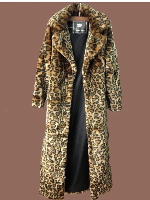 Женская шуба с леопардовым принтом, норковая шуба, длинный модный повседневный топ, Европа и Америка, свободная, большого размера, теплая ветровка
