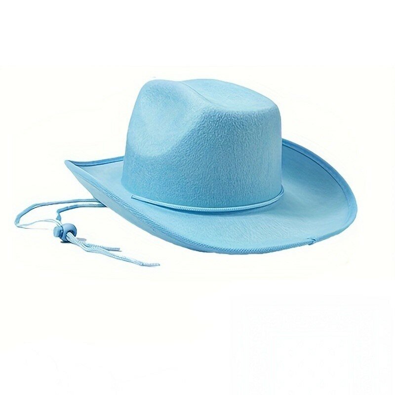 White felt cowboy hat art sewing accessory for costume parties sky blue