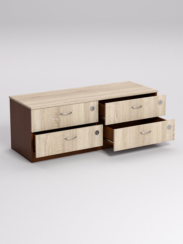 Тумба T-14 с 4-мя выдвижными ящиками, Орех и Дуб Сонома. Производитель товара - компания Westcom.