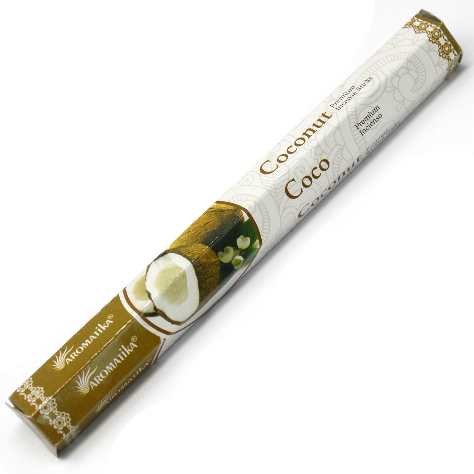 Aromatika COCONUT Incense Sticks (кокос ароматические палочки, Ароматика), шестигранник, 20 г.