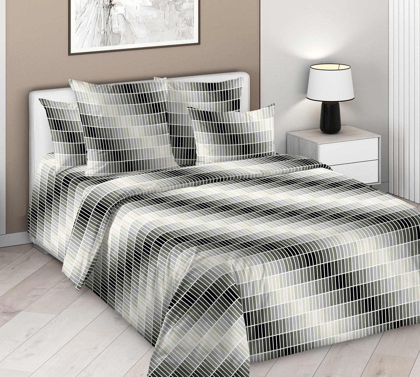 Постельное белье 1.5-спальное Перкаль (наволочки 70х70 2 шт) "Арно" 1100ЛН