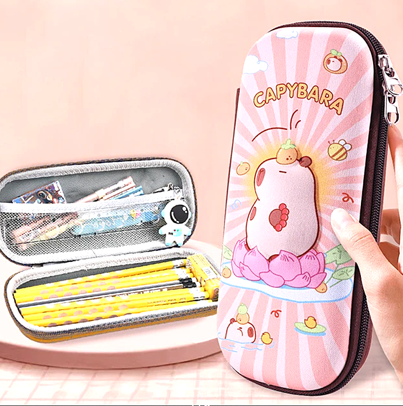 3D пенал "Капибара" для хранения косметики и письменных инструментов / Розовый цвет