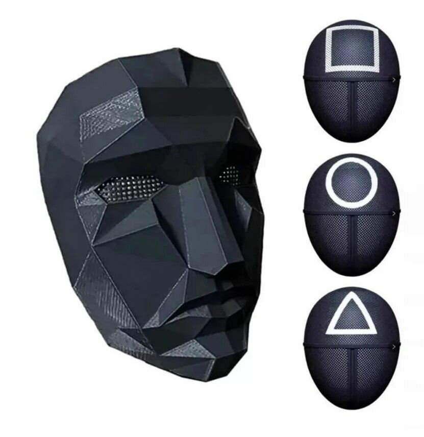 Игра в Кальмара Маска Ведущего / Маска охранника / Сериал Игра в Кальмара набор 4 штуки