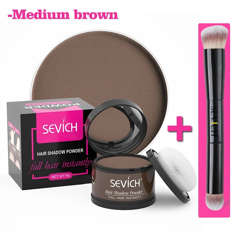 Пудра Для Волос Sevich, 4 Г, Унисекс, Консилер Для Маскировки Седины, Натуральный Финиш, Кисть Для Выпрямления Волос